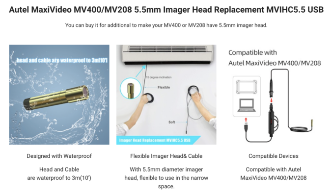 Autel 5.5mm Head Replacement (MV400, MV208 & MV108)